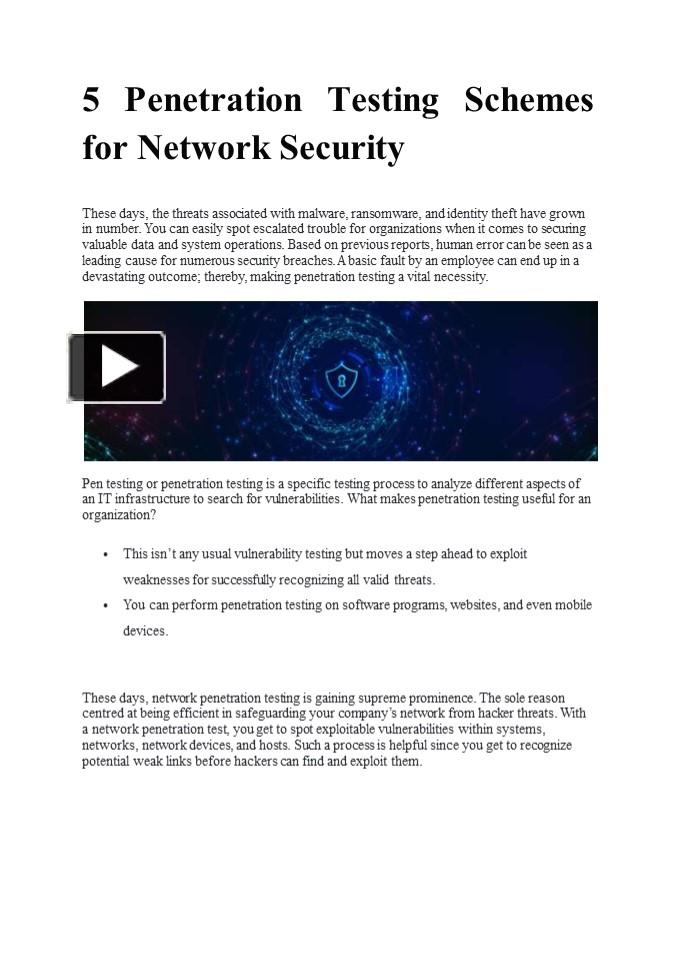 PPT – 5 Penetration Testing Schemes for Network Security PowerPoint ...