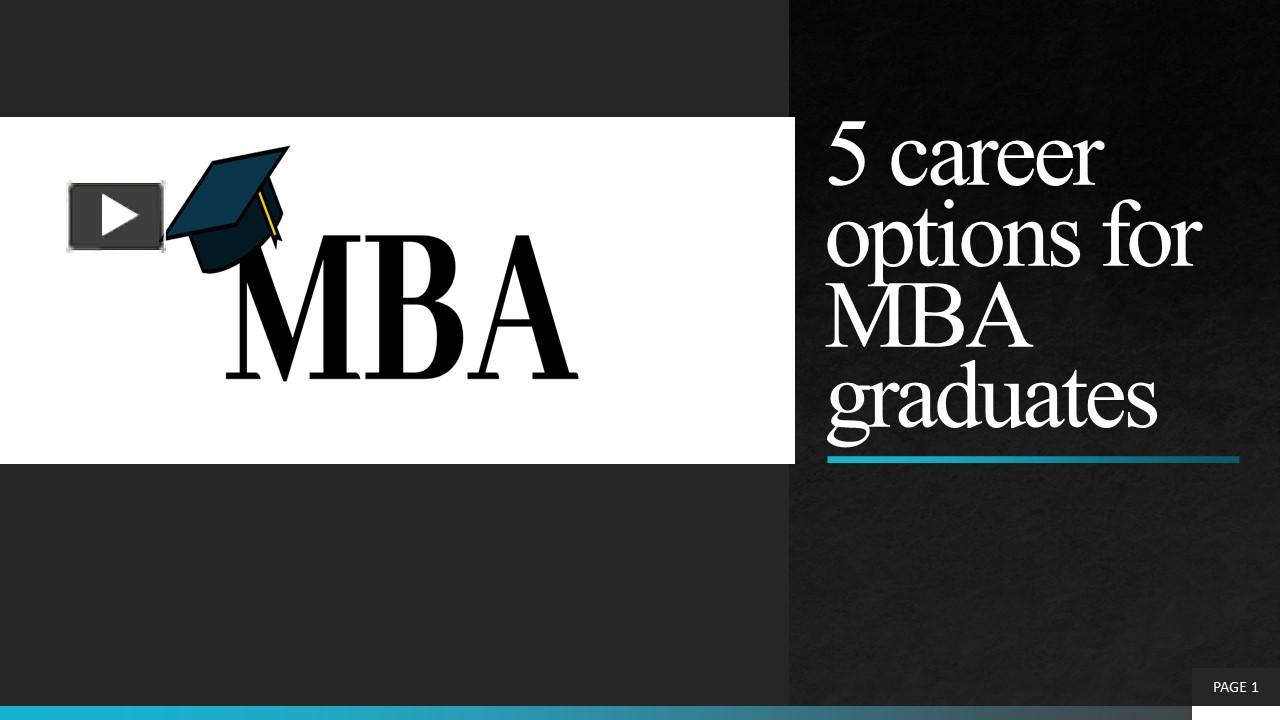5 career options for MBA graduates presentation | free to download