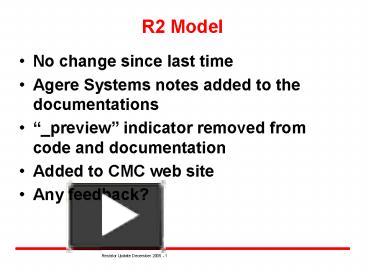 R2 Model presentation | free to view