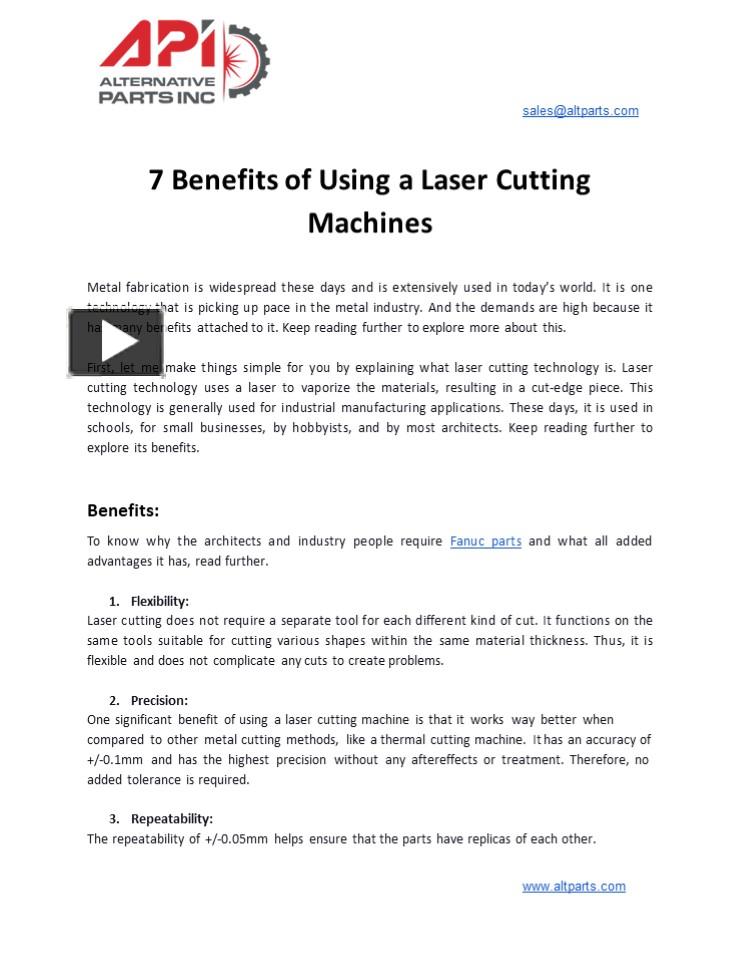 7 Benefits of Using a Laser Cutting Machines presentation | free to ...