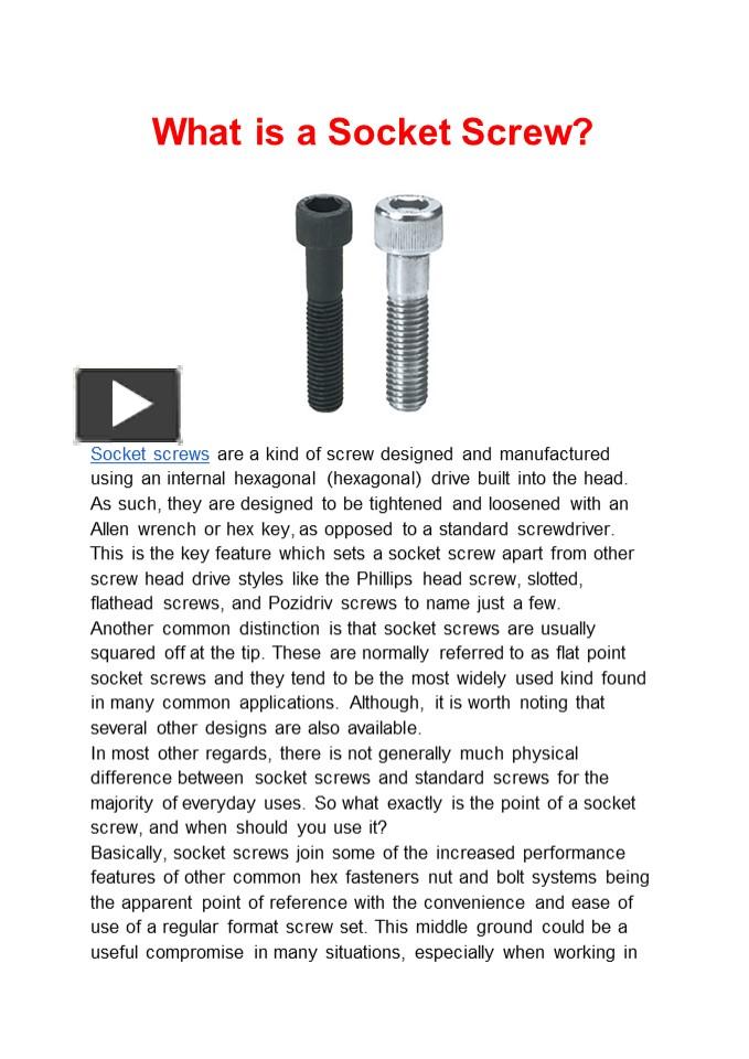 PPT – What is a Socket Screw? PowerPoint presentation | free to ...