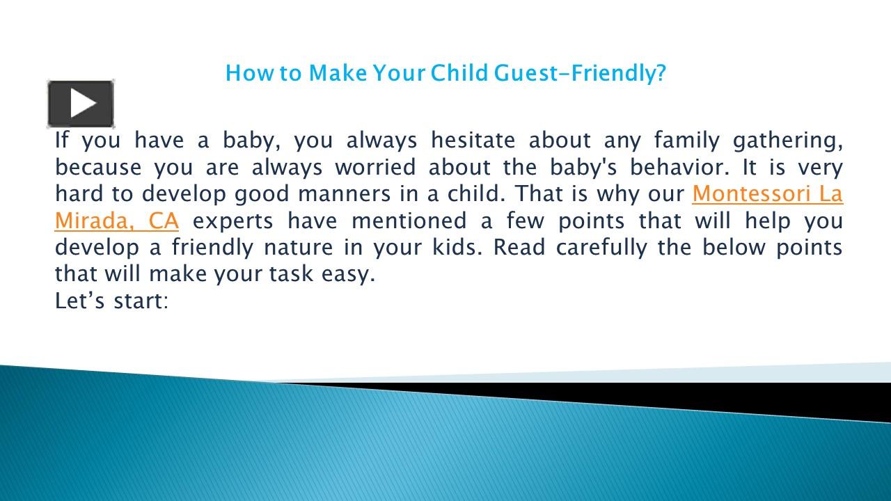 PPT – How to Make your Child Guest-Friendly? PowerPoint presentation ...