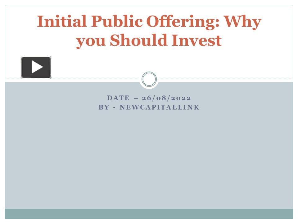 Initial Public Offerings presentation | free to download
