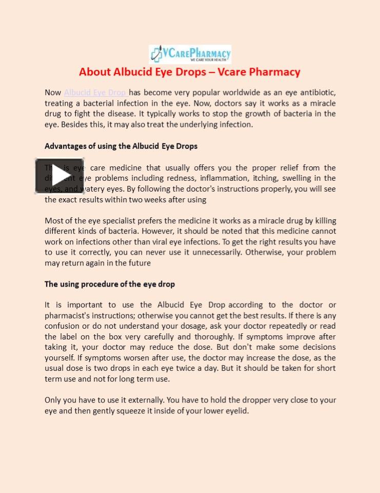 PPT – About Albucid Eye Drops – Vcare Pharmacy PowerPoint presentation ...