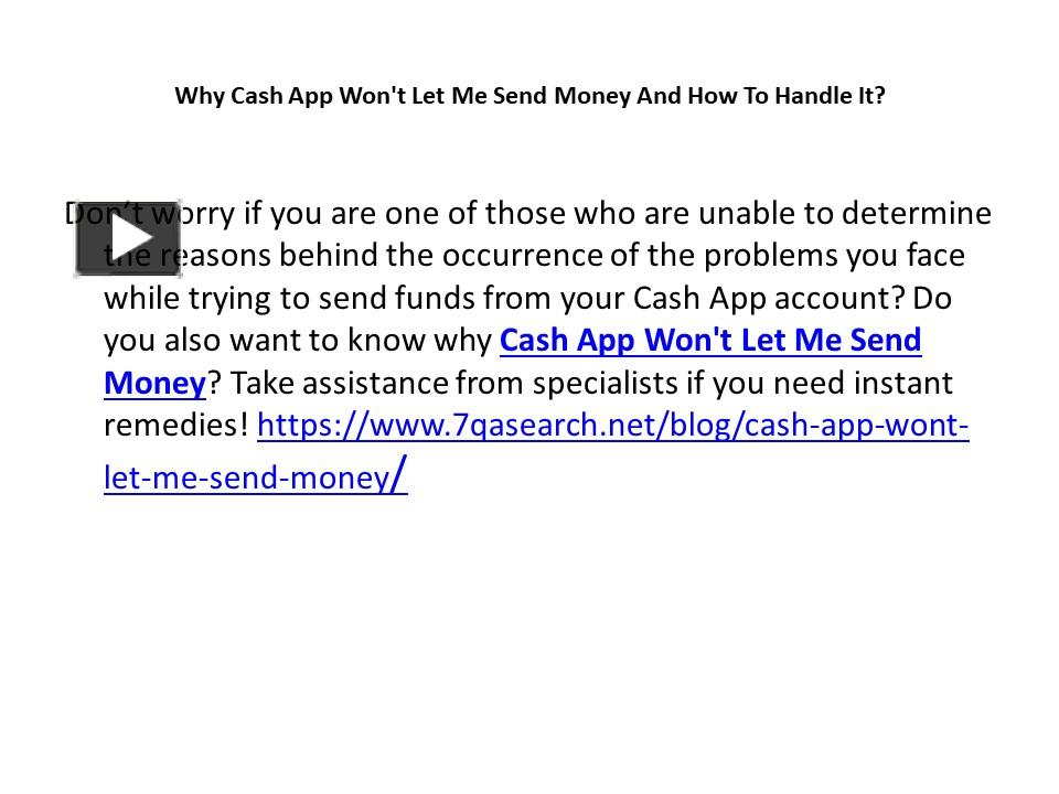 Why Cash App Won't Let Me Send Money And How To Handle It? (1 ...