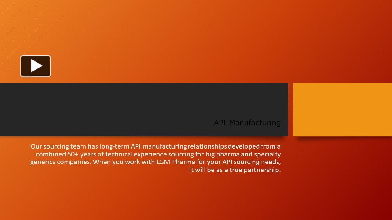 API Manufacturing presentation | free to download