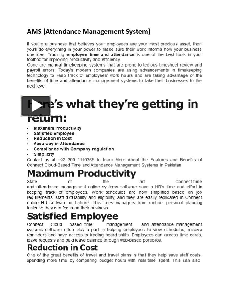 AMS (Attendance Management System) presentation | free to download