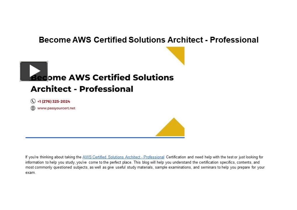 PPT – Become AWS Certified Solutions Architect - Professional ...