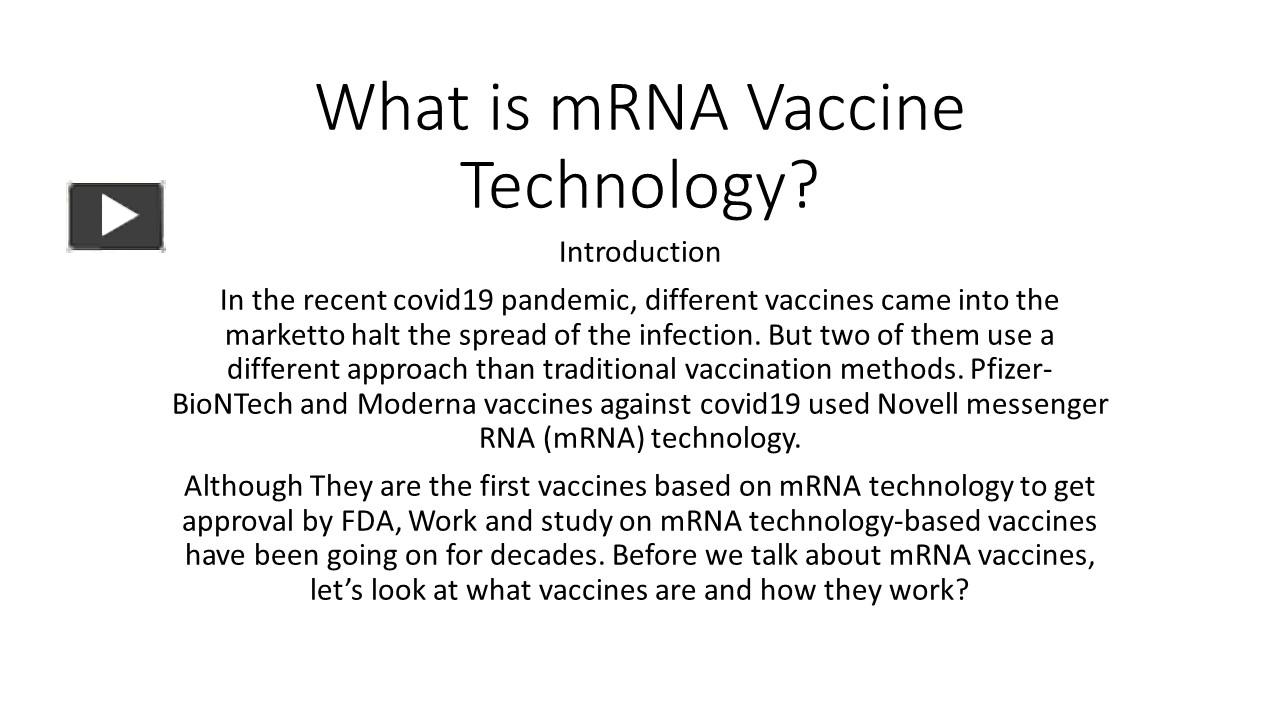 Benefits of mRNA Vaccines presentation | free to download