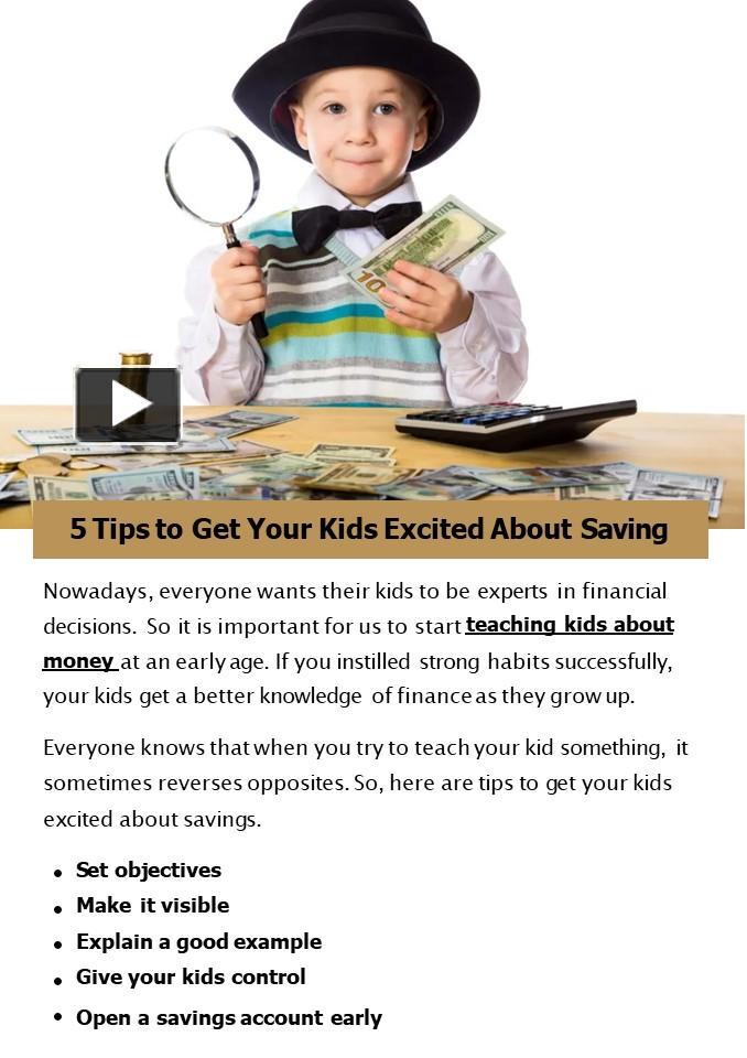 PPT – 5 Tips to Get Your Kids Excited About Saving PowerPoint ...