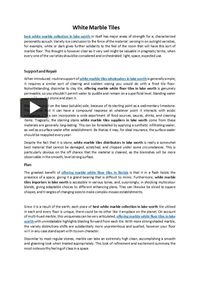 PPT – White Marble Tiles PowerPoint presentation | free to download ...