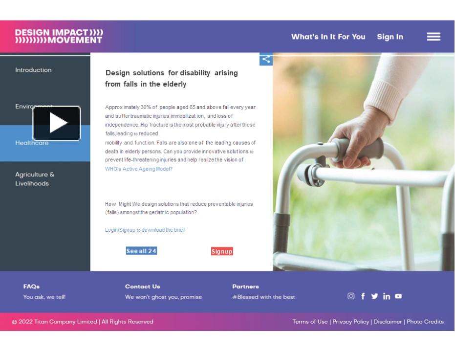 PPT – Design solutions for disability arising from falls in the elderly ...