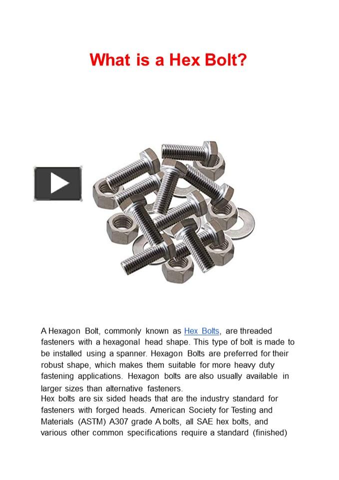 PPT – What is a Hex Bolt? PowerPoint presentation | free to download ...
