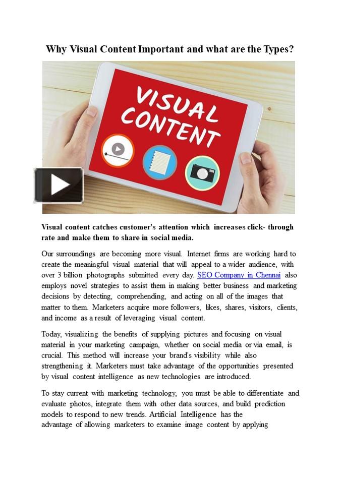 PPT – Why Visual Content Important and what are the Types? PowerPoint ...
