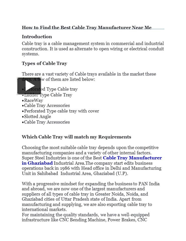 PPT – How to Find the Best Cable Tray Manufacturer Near Me PowerPoint ...