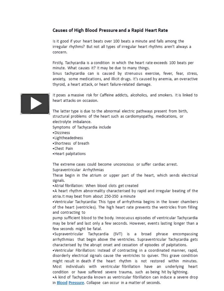 PPT – Causes of High Blood Pressure and a Rapid Heart Rate PowerPoint ...