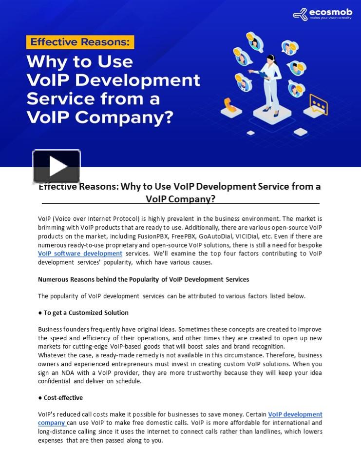 PPT – Effective Reasons: Why to Use VoIP Development Service from a ...