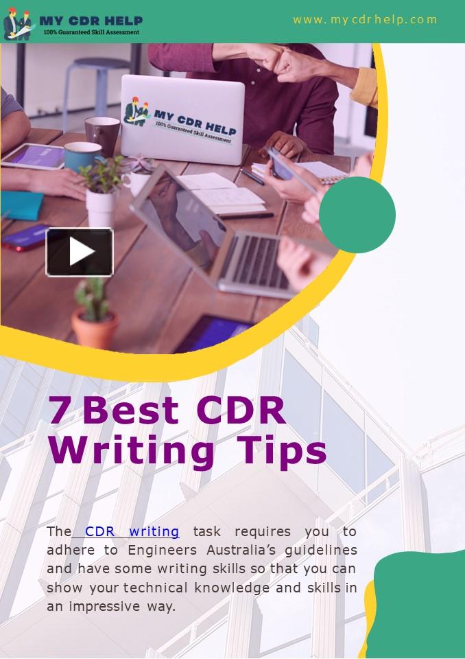 7 Best CDR Writing Tips presentation | free to download