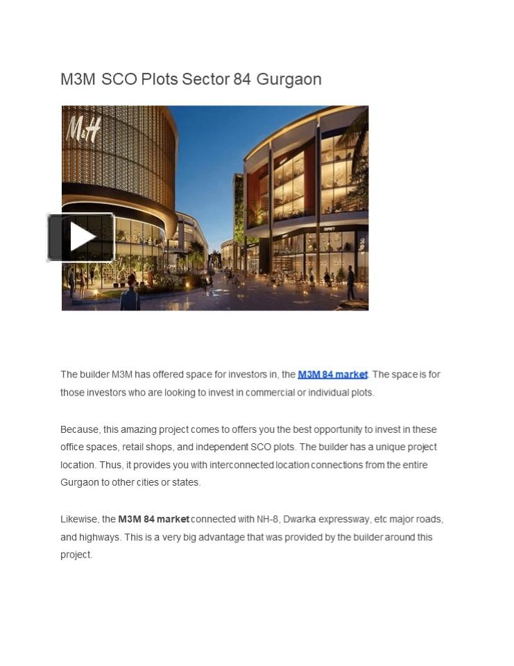 A one of the best SCO project M3M 84 market presentation | free to download