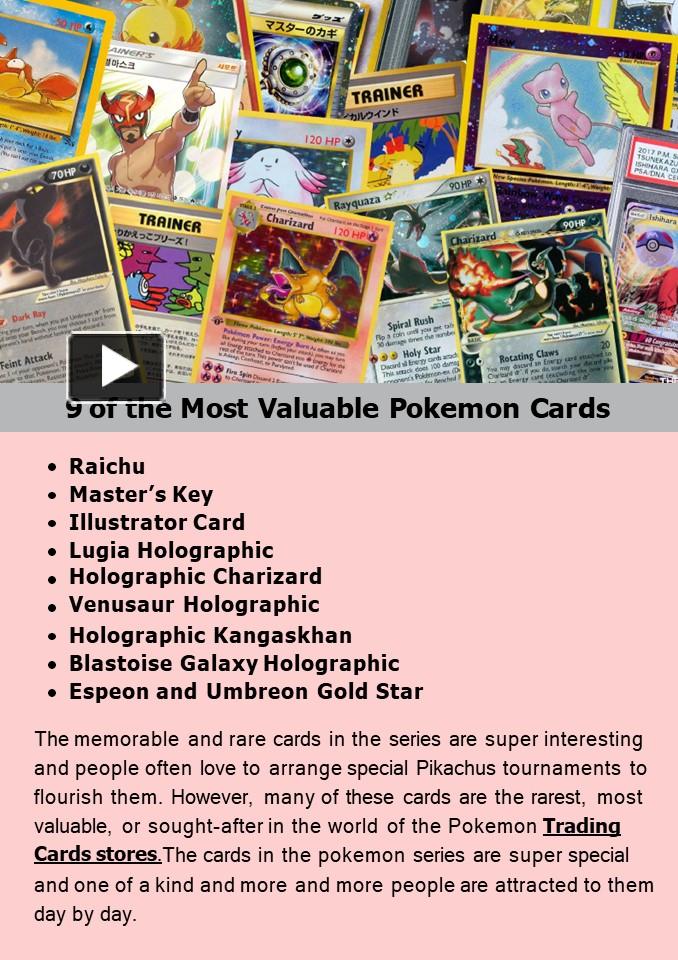 PPT – 9 of the Most Valuable Pokemon Cards PowerPoint presentation ...
