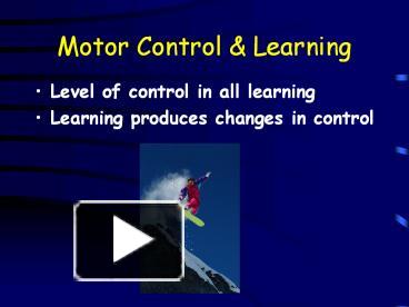 Motor Control presentation | free to download