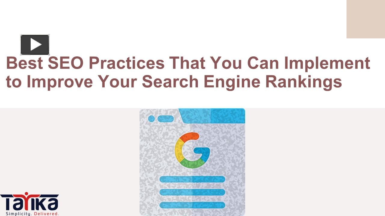 Best SEO Practices That You Can Implement to Improve Your Search Engine ...