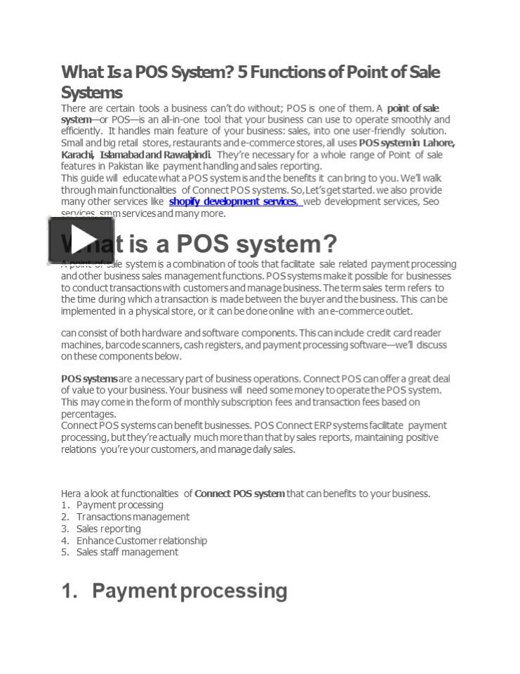PPT – What Is a POS System? 5 Functions of Point of Sale Systems ...