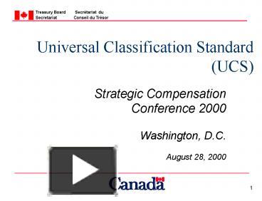 Universal Classification Standard UCS presentation | free to view