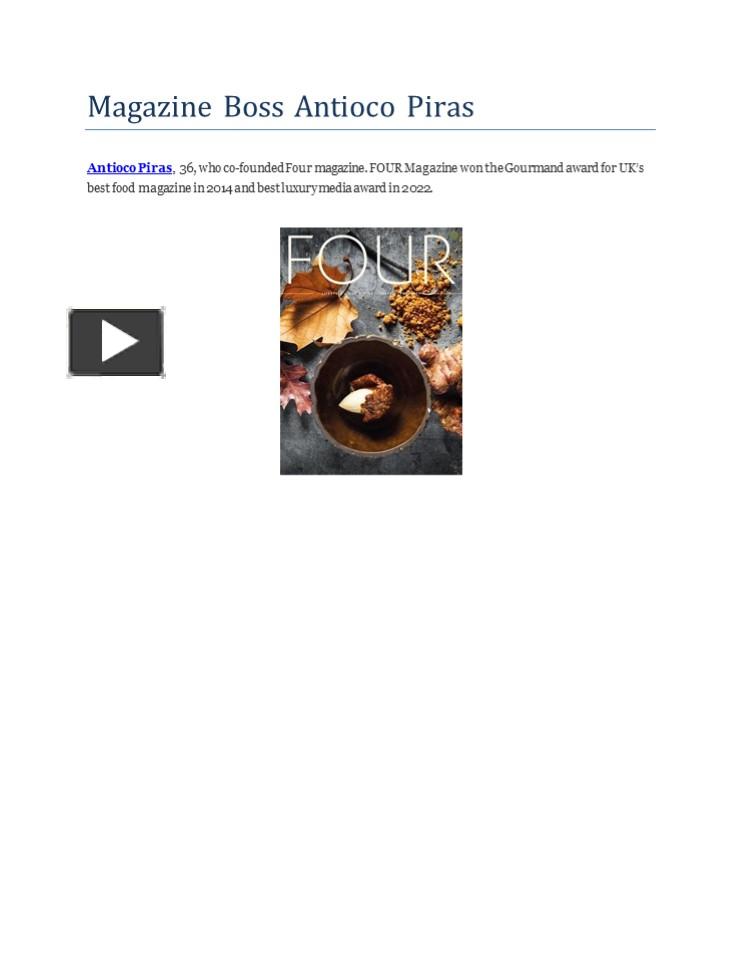 PPT – Magazine Boss Antioco Piras PowerPoint presentation | free to ...