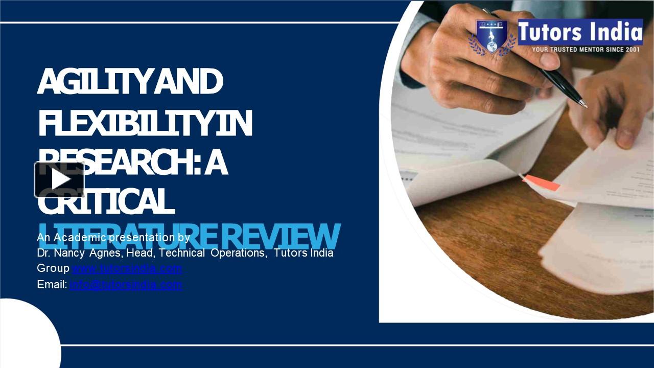 A Critical Literature Review of Agility and Flexibility in Research ...