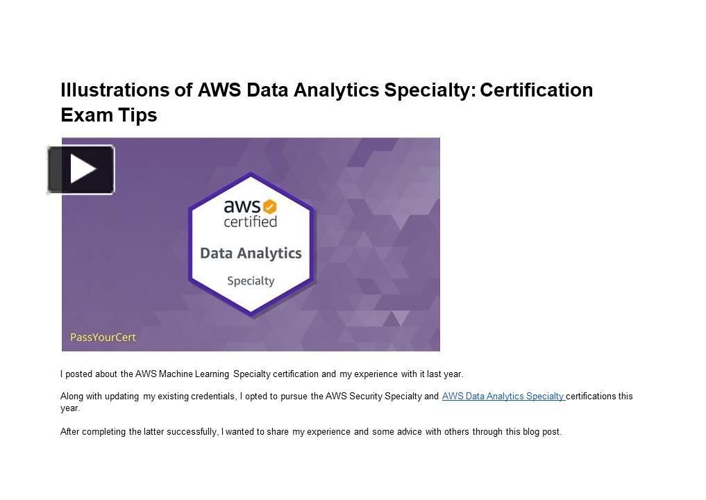 Illustrations of AWS Data Analytics Specialty: Certification Exam Tips ...