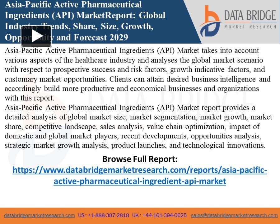PPT – Asia-Pacific Active Pharmaceutical Ingredients (API) Market ...