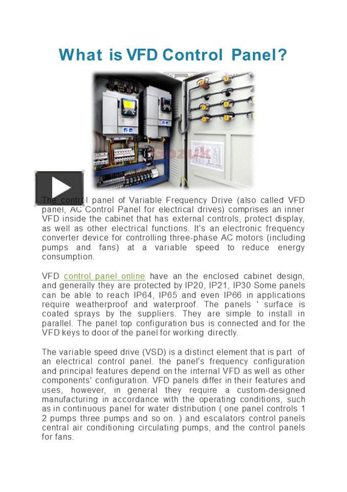PPT – What is VFD Control Panel? PowerPoint presentation | free to ...
