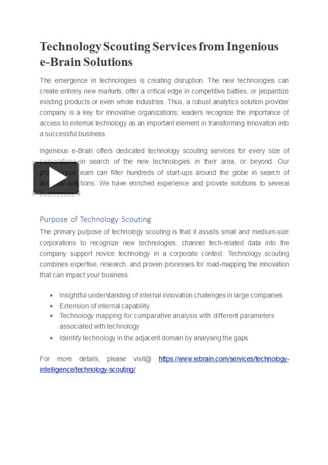 PPT – Technology Scouting PowerPoint presentation | free to download ...