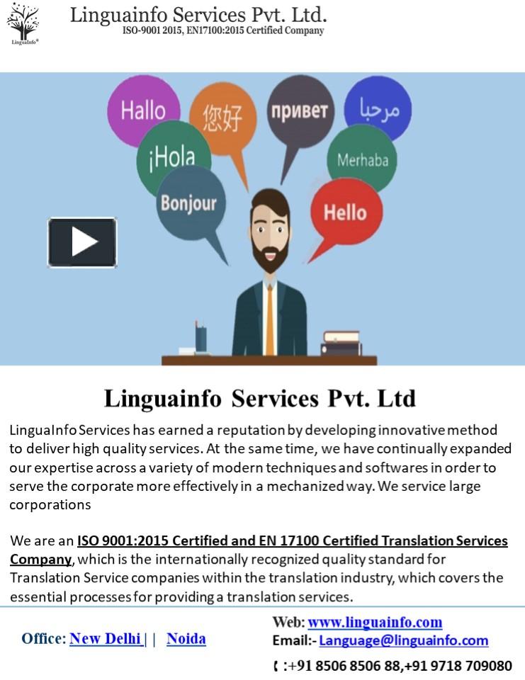 PPT – Certified Language Translation Company In India|Linguainfo ...