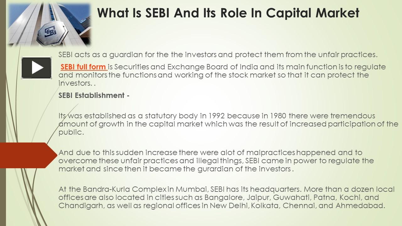 PPT – What is SEBI and its Role in Capital Market? PowerPoint ...