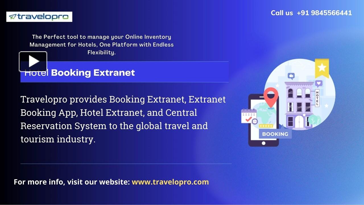 Hotel Booking Extranet | Hotel CRS presentation | free to download