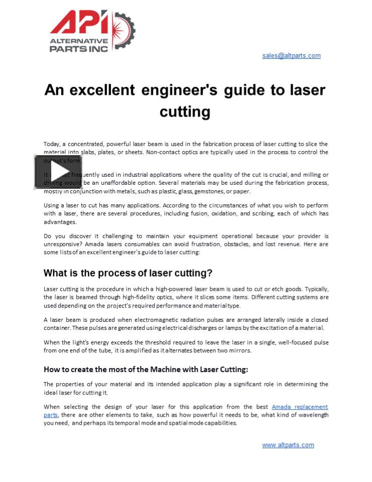 PPT – An excellent engineer's guide to laser cutting PowerPoint ...