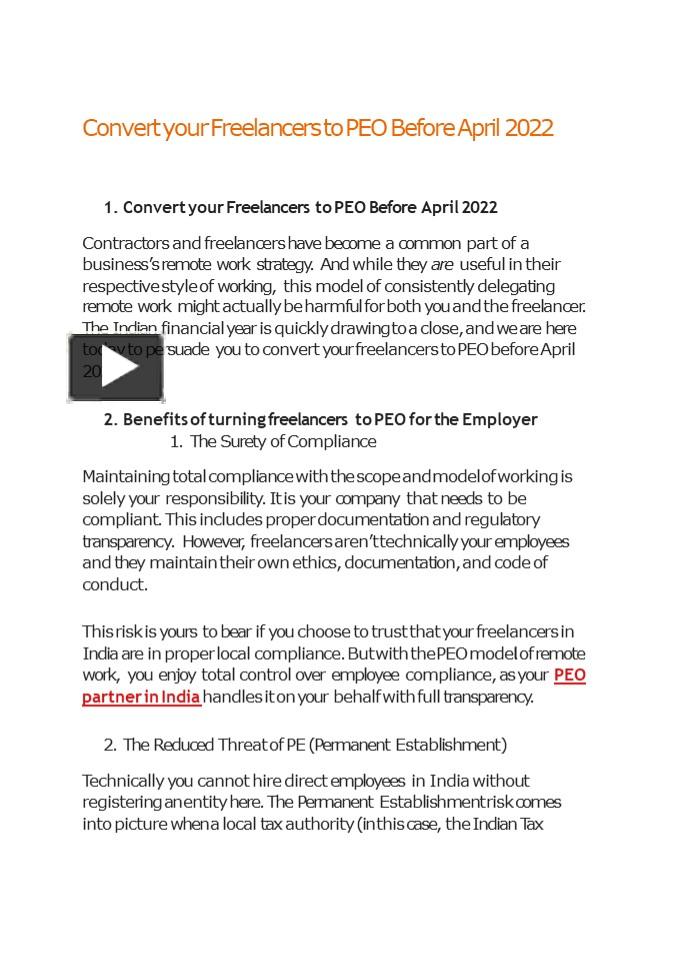Convert your Freelancers to PEO Before April 2022 (1) presentation ...