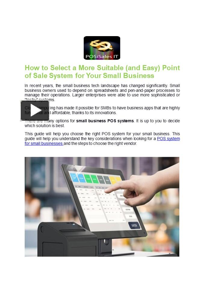 How to Pick a Better Point-of-Sale System for Your Small Business ...