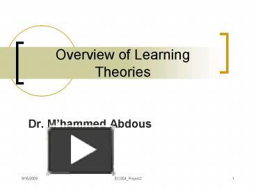 PPT – Overview of Learning Theories PowerPoint presentation | free to ...