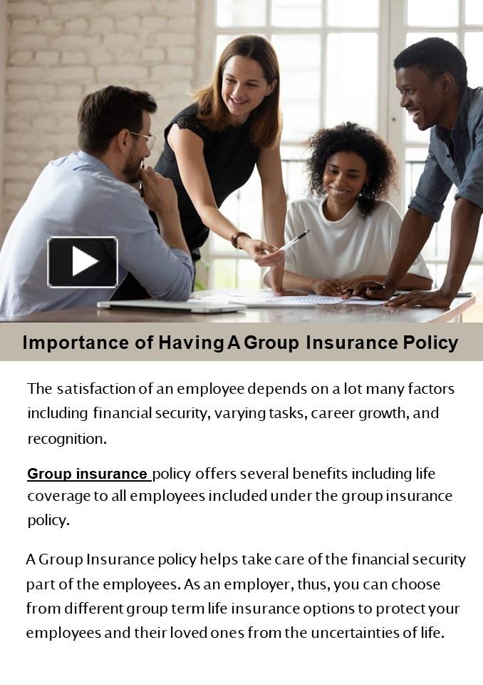 Importance of Having A Group Insurance Policy presentation | free to ...