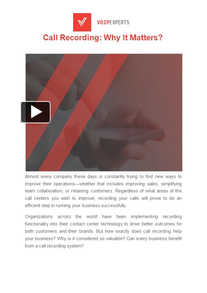 Call Recording: Why It Matters? presentation | free to download