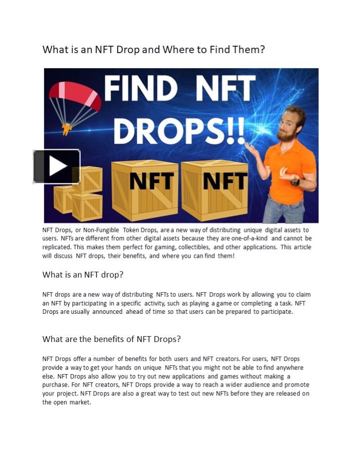 What is an NFT Drop and Where to Find Them? presentation | free to download