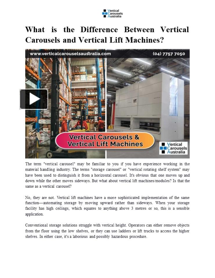 What is the Difference Between Vertical Carousels and Vertical Lift ...