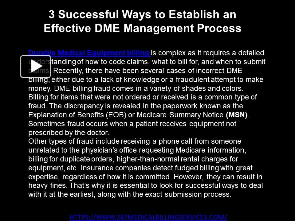 3 Successful Ways To Establish An Effective DME Management Process ...