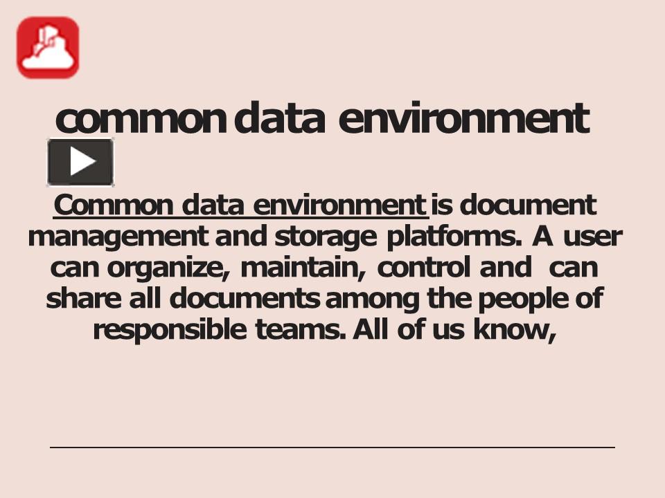 Common data environment presentation | free to download