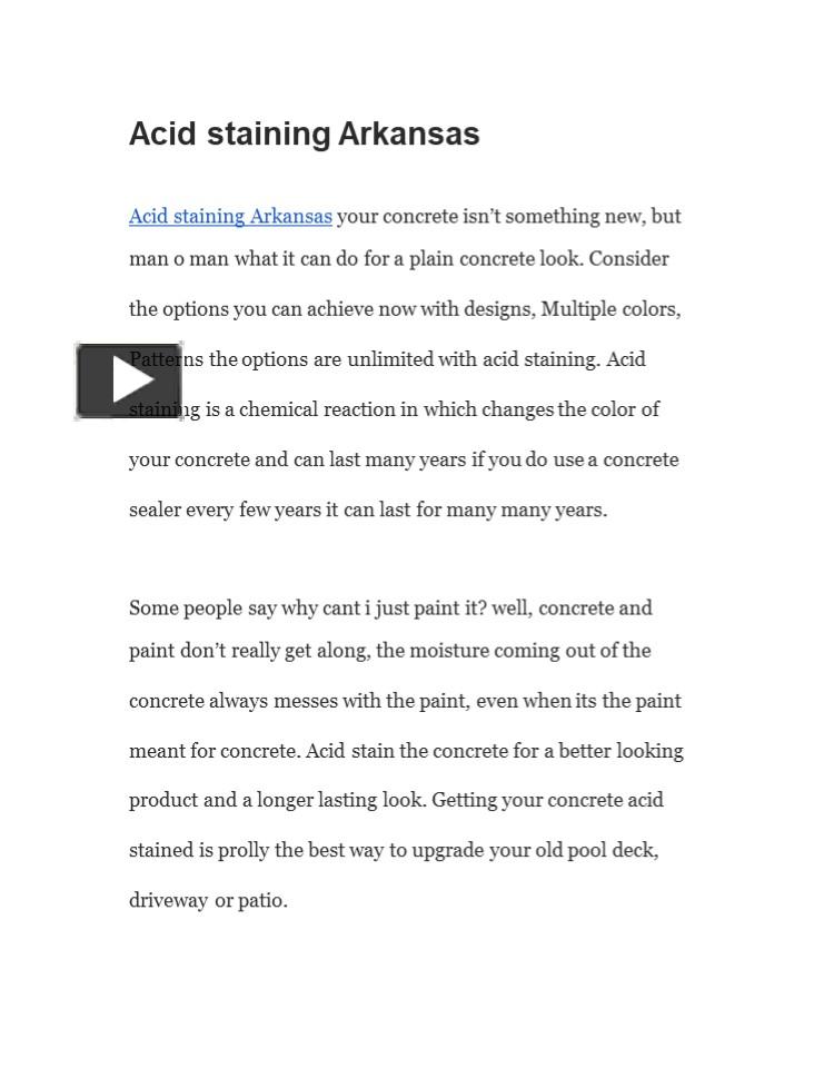 PPT – Acid staining Arkansas PowerPoint presentation | free to download ...