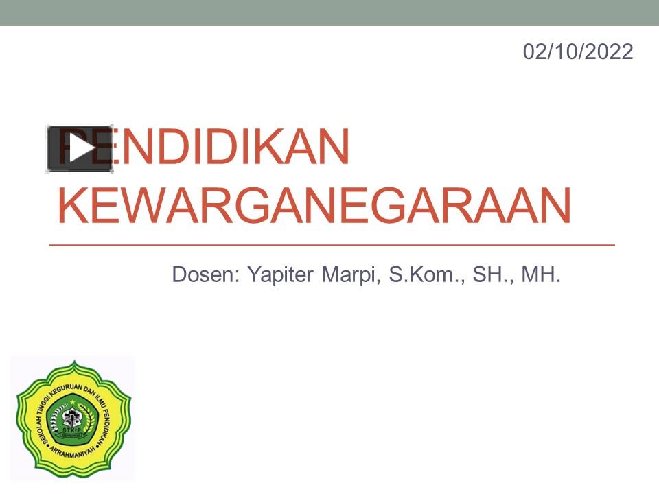 Pendidikan Kewarganegaraan presentation | free to download