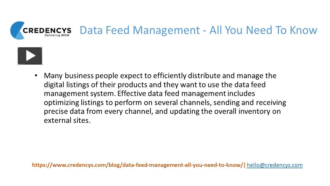 Data Feed Management - All You Need To Know presentation | free to download